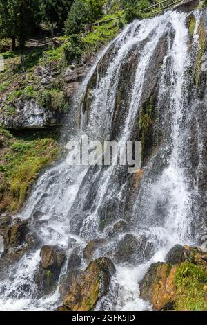 Waterfall by the St. Beatus Caves, Beatenberg, Bernese Oberland ...