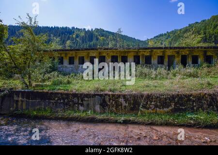 homes used by miners, abandoned, somewhere in Romania Stock Photo - Alamy
