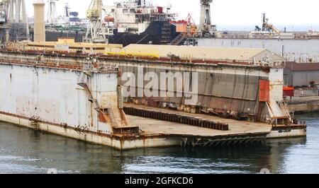Floating shipyards in the port of Palermo, Italy, Europe Stock Photo ...