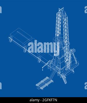 Oil rig. Orthography vector Stock Vector Image & Art - Alamy