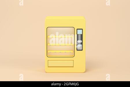 Empty vending machine with yellow background, 3d rendering. Computer digital drawing Stock Photo ...