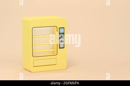 Empty vending machine with yellow background, 3d rendering. Computer digital drawing Stock Photo ...