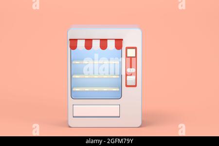 Empty vending machine with pink background, 3d rendering. Computer digital drawing Stock Photo ...