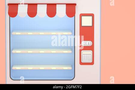Empty vending machine with pink background, 3d rendering. Computer ...