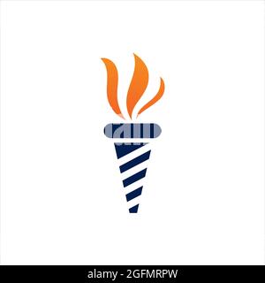 Torch vector icon illustration design template Stock Photo - Alamy