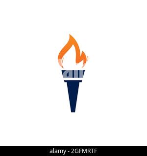 Torch vector icon illustration design template Stock Photo - Alamy