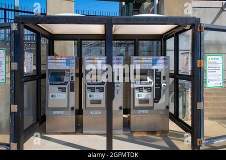 boston metro mbta ticket fare machines South Street Station Boston USA ...