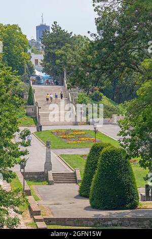 Belgrade, Serbia - July 5, 2021: Kalemegdan park fortress tourist ...