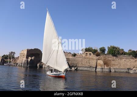 Beautiful scene for Nile river and boats from Luxor and Aswan tour in ...