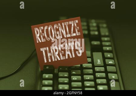 Conceptual caption Recognize Threats. Business showcase potential to ...