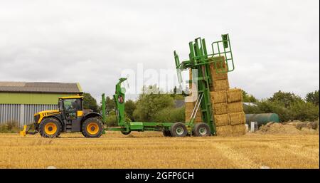 Heath Superchaser Bale Chaser in a harvested field. Hertfordshire. UK ...