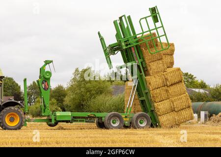 Heath Superchaser Bale Chaser in a harvested field. Hertfordshire. UK ...