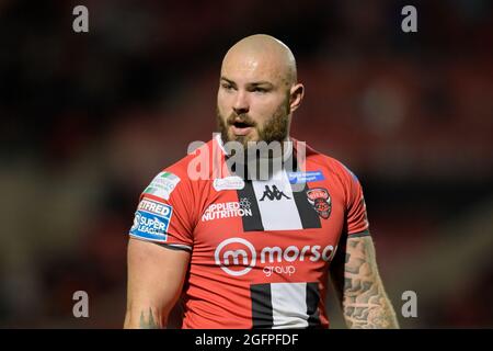 Sam Luckley #26 of Salford Red Devils during the game in Newcastle ...