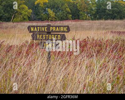 Native Plant Restoration Sign in Black Canyon at Chasm View Stock Photo ...
