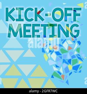 KICK OFF text written on red round postal stamp sign Stock Photo - Alamy