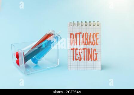 Handwriting text writing Database Testing. Conceptual photo involves ...