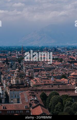 Aerial shot of beautiful Turin city in Italy Stock Photo - Alamy