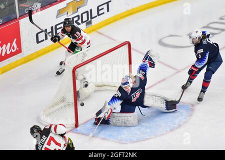 Megan Keller (5) of the United States scores her side's opening goal ...