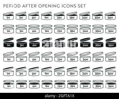 12m period after open pao icon sign flat style design vector ...