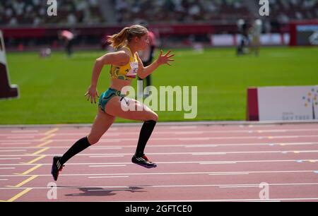 Isis Holt from Australia at 100m during athletics at the Tokyo ...
