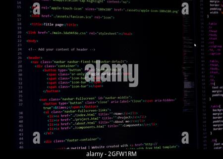 Robot with source code screen, artificial intelligence, deep learning ...