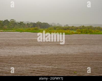 Rainy day inthe magic Amazonia. Amazon river - the queen of rivers ...
