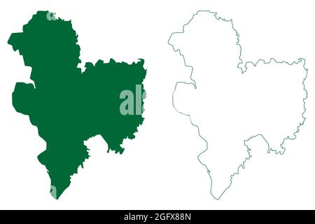 Malda district (West Bengal State, Republic of India) map vector ...