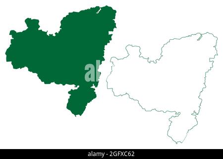 Purulia district (West Bengal State, Republic of India) map vector ...