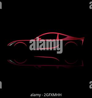 Red sports car vector template for car branding and advertising ...