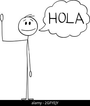 Hello, in Spain language, Hola. Speech Bubble. Hand drawn doodle speech ...