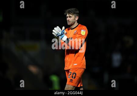 Cheltenham Town goalkeeper Scott Flinders during the pre-season ...