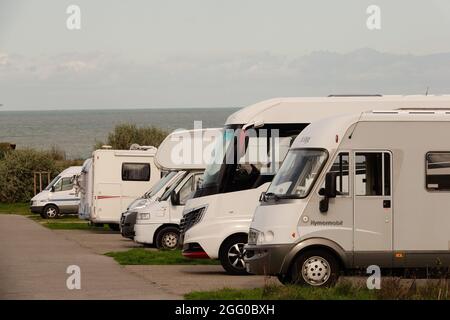 Motorhomes parked in a French Aire (motorhome parking for staying ...