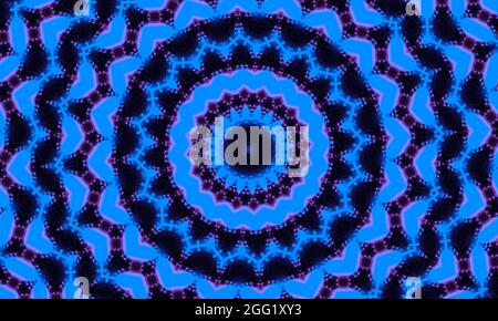 Neon cyan deep blue with purple shadow kaleidoscope Stock Photo - Alamy