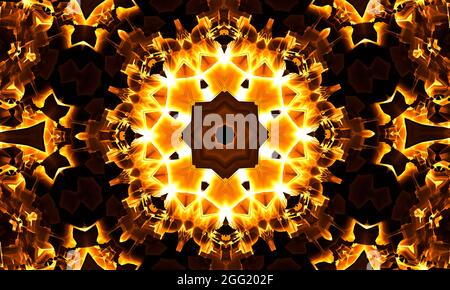 Abstract Colorful Flowers Flora Concept Symmetric Pattern Ornamental ...