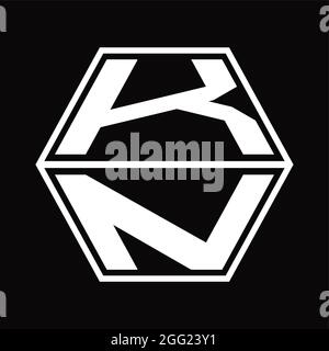 KN Monogram logo letter with simple modern shape style design. Circle ...