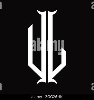 UL Logo monogram with horn shape isolated black and white design ...