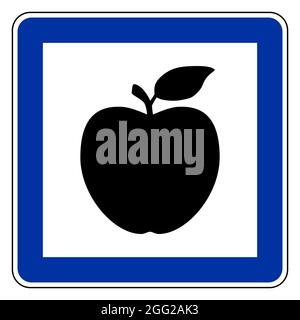Apple and road sign Stock Photo - Alamy