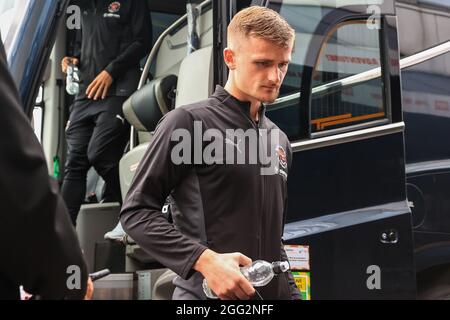 Callum Connolly #2 of Blackpool arrives at the stadium Stock Photo - Alamy