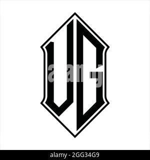 VG Logo monogram with shieldshape and black outline design template ...