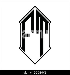 FT Logo monogram with shieldshape and black outline design template ...