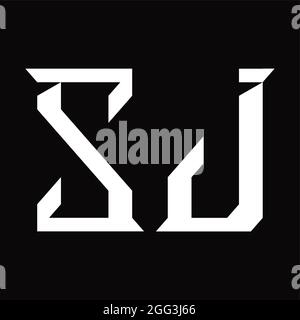 JS Logo monogram with slice shape blackground design template Stock ...