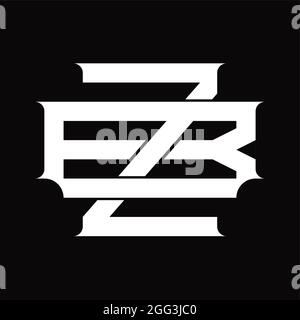 BZ Monogram logo letter with simple continued shape style geometric ...