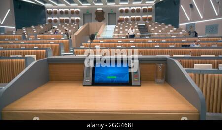 Voting room, conference room, electronic voting system Stock Photo - Alamy