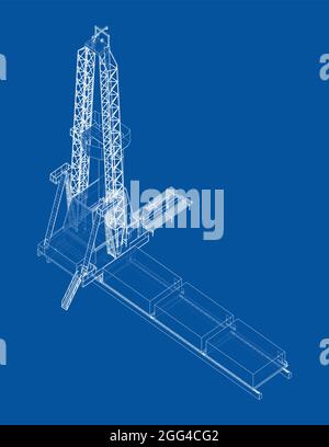 Oil rig. Orthography vector Stock Vector Image & Art - Alamy