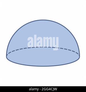 Hemisphere, geometric shape isolated on white background Stock Vector ...