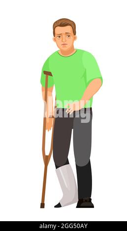 fracture leg guy vector Stock Vector Image & Art - Alamy