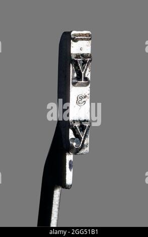Macro of a old typywriter hammer Stock Photo - Alamy