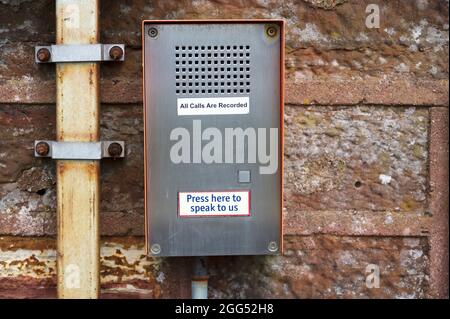 Push buzzer intercom door bell for entry Stock Photo - Alamy