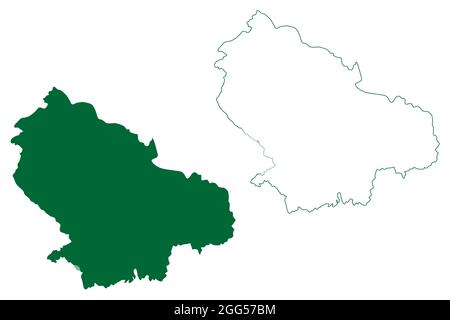 Udhampur district (Jammu and Kashmir union territory, Republic of India) map vector illustration ...
