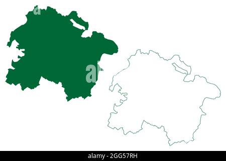 Samba district (Jammu and Kashmir union territory, Republic of India) map vector illustration ...
